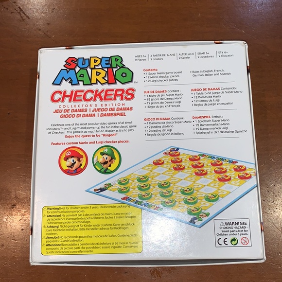 Toys | Super Mario Checkers Board Game Bilingual Collectors Edition ...